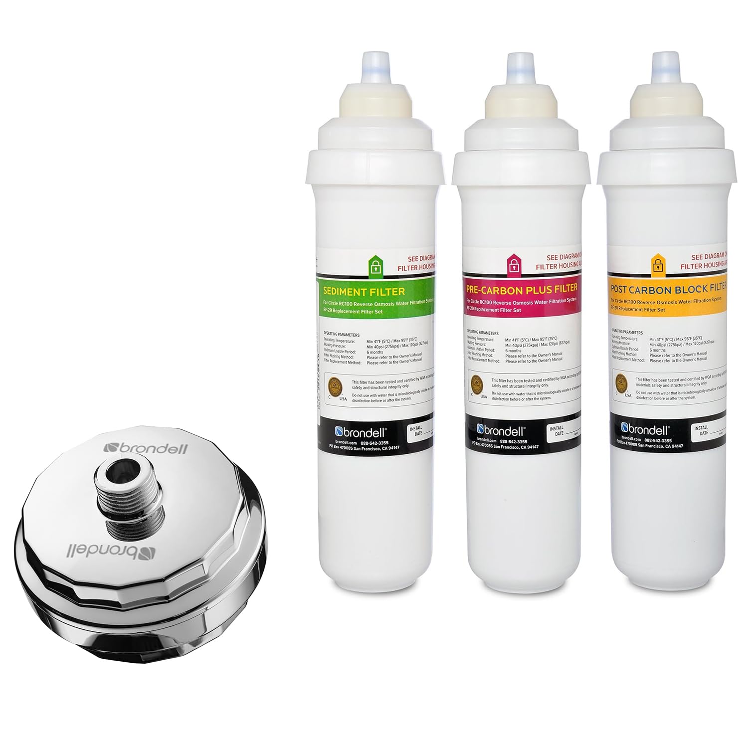 Brondell Circle Water Filtration System and VivaSpring Compact Shower ...