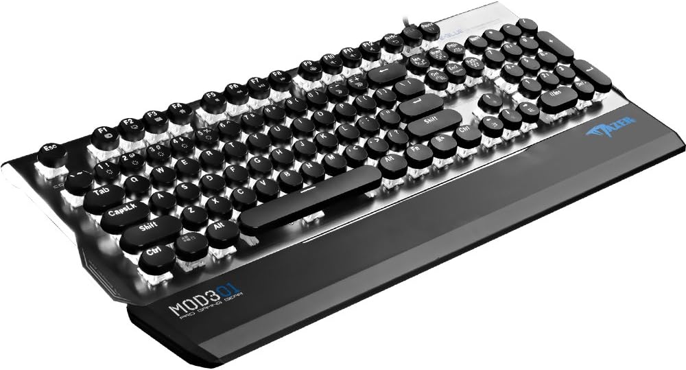 E-3LUE K751(black),104 Keys Mechanical Keyboard,Punk keycap,backlit ...
