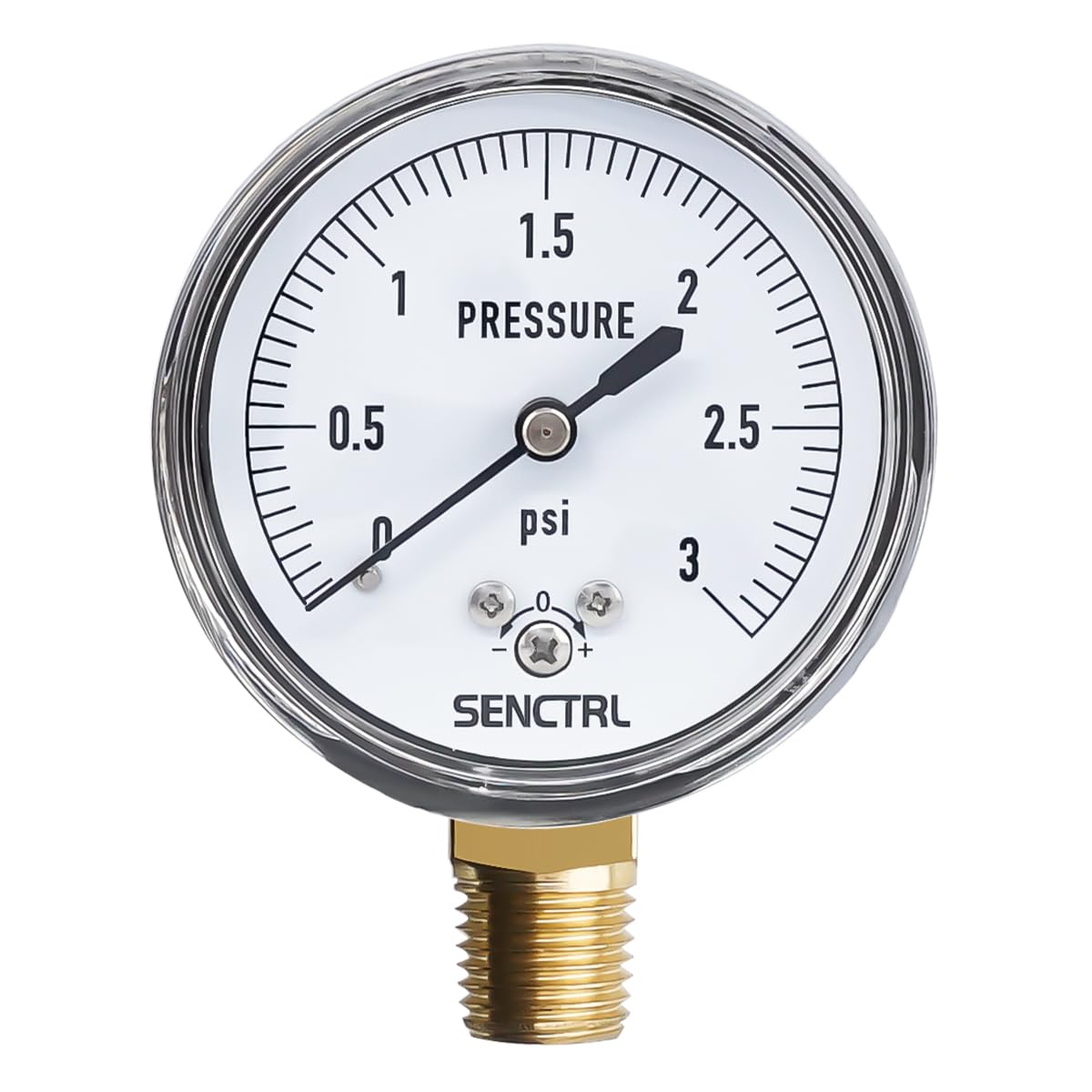 SENCTRL 0-3 Psi Low Pressure Gauge, Capsule Gauge, 2-1/2" Dial Size, 1/ ...