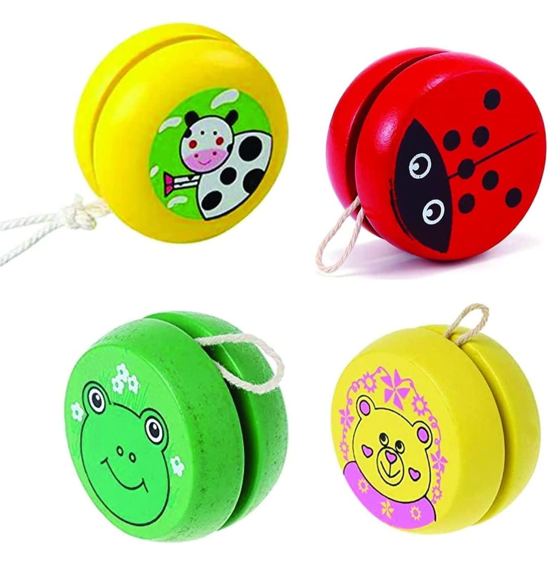 Wooden YoYo Spinner Toys for Kids 3+ Years, Random Colour-Pack of 2 ...