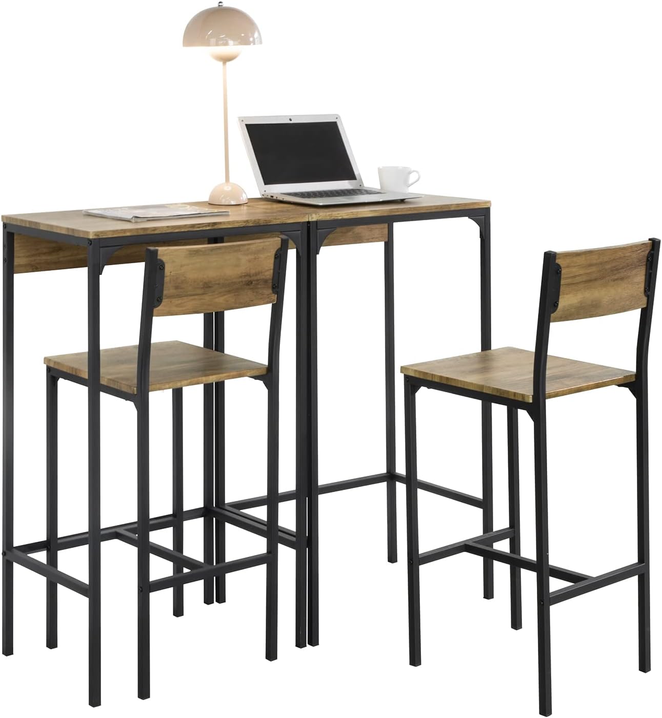 SoBuy® OGT10-N Bartisch Set 3-teilig Bistrotisch mit 2 Stühlen Esstisch ...