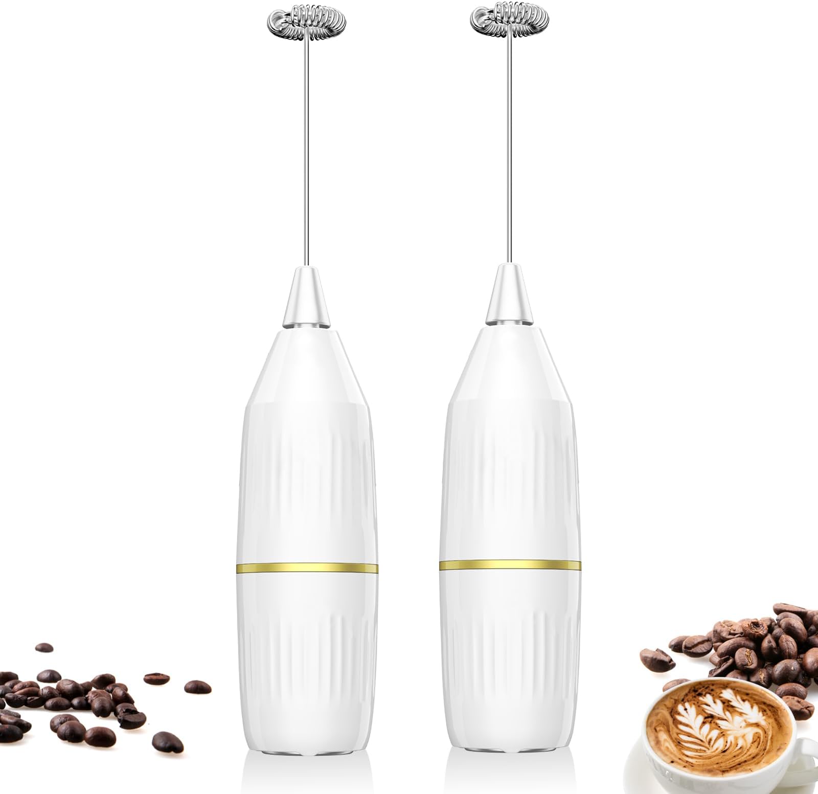 Amazon.com: 2 Pack Milk Frother Handheld Battery Operated - Electric ...