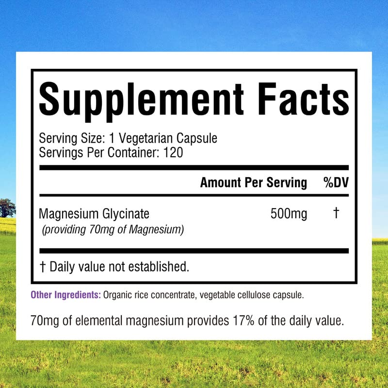 Snapklik.com : Magnesium Glycinate 500mg Per Capsule, 70mg Elemental ...