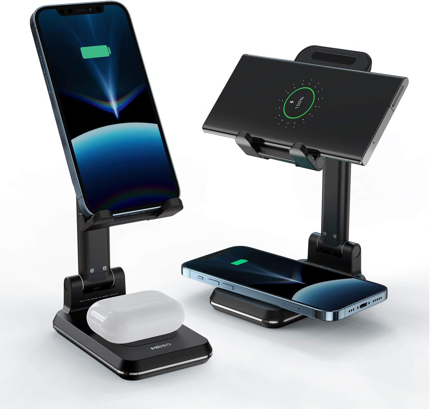 Amazon.com: MEISO 2 in 1 Wireless Charger, Dual Wireless Charging Desk ...