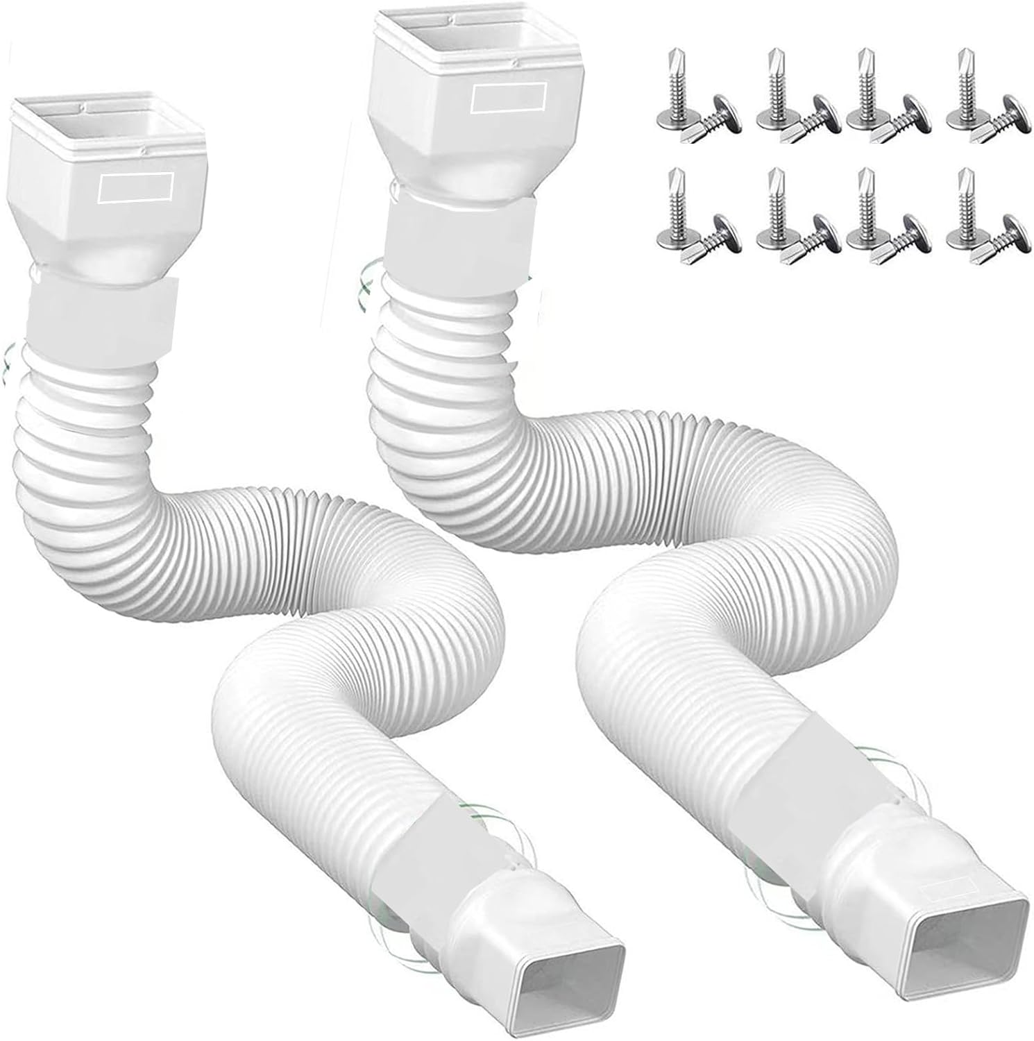 2 Pack Rain Gutter Downspout Extensions Flexible,Drain Downspout ...