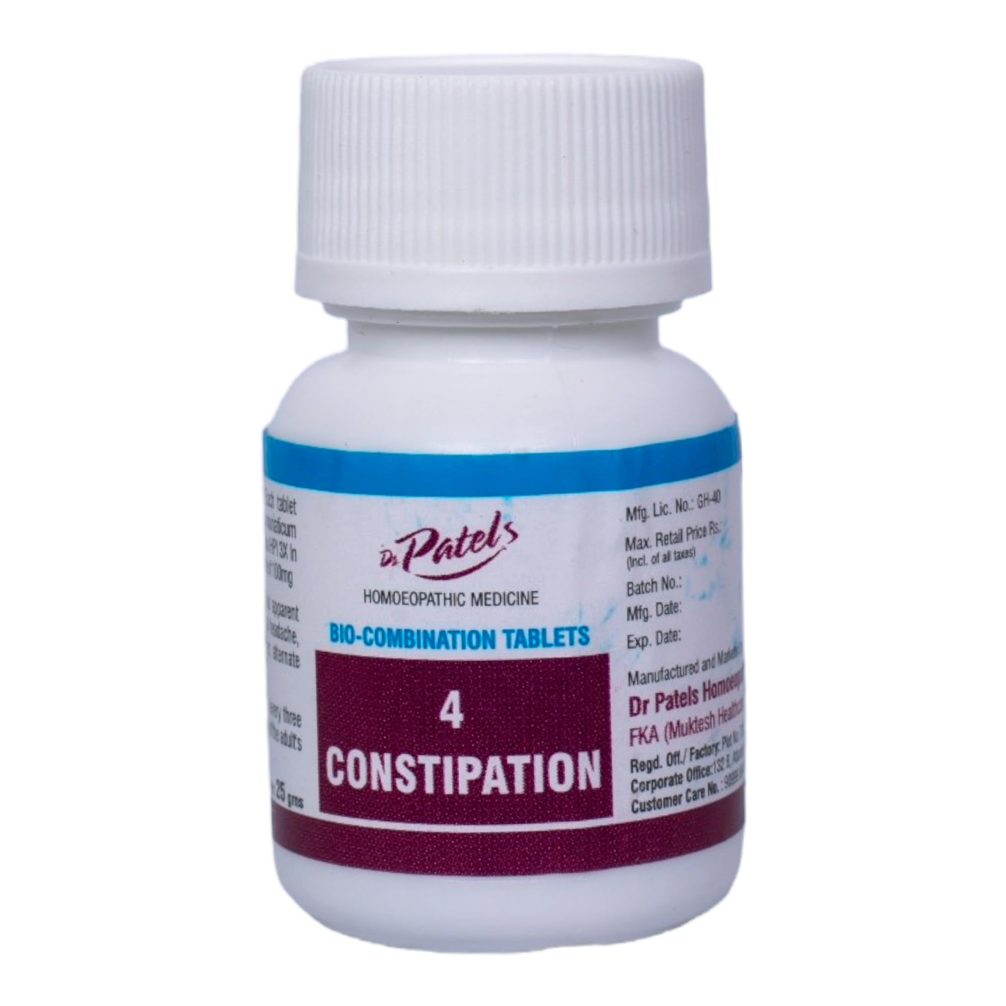 Buy Dr Patel's 2Pcs Homeopathic Constipation Tablets - Natural Relief ...