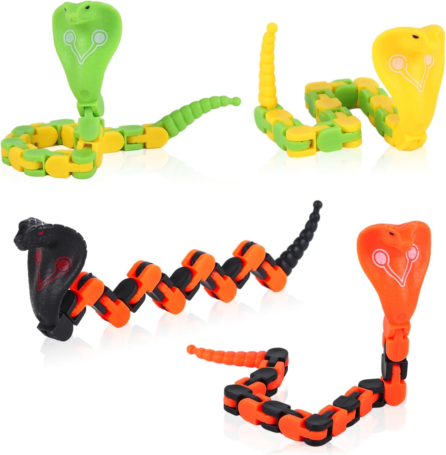 Fadcaer Links Wacky Tracks Toys, 4 Pieces Cobras with 20 Links Wacky ...