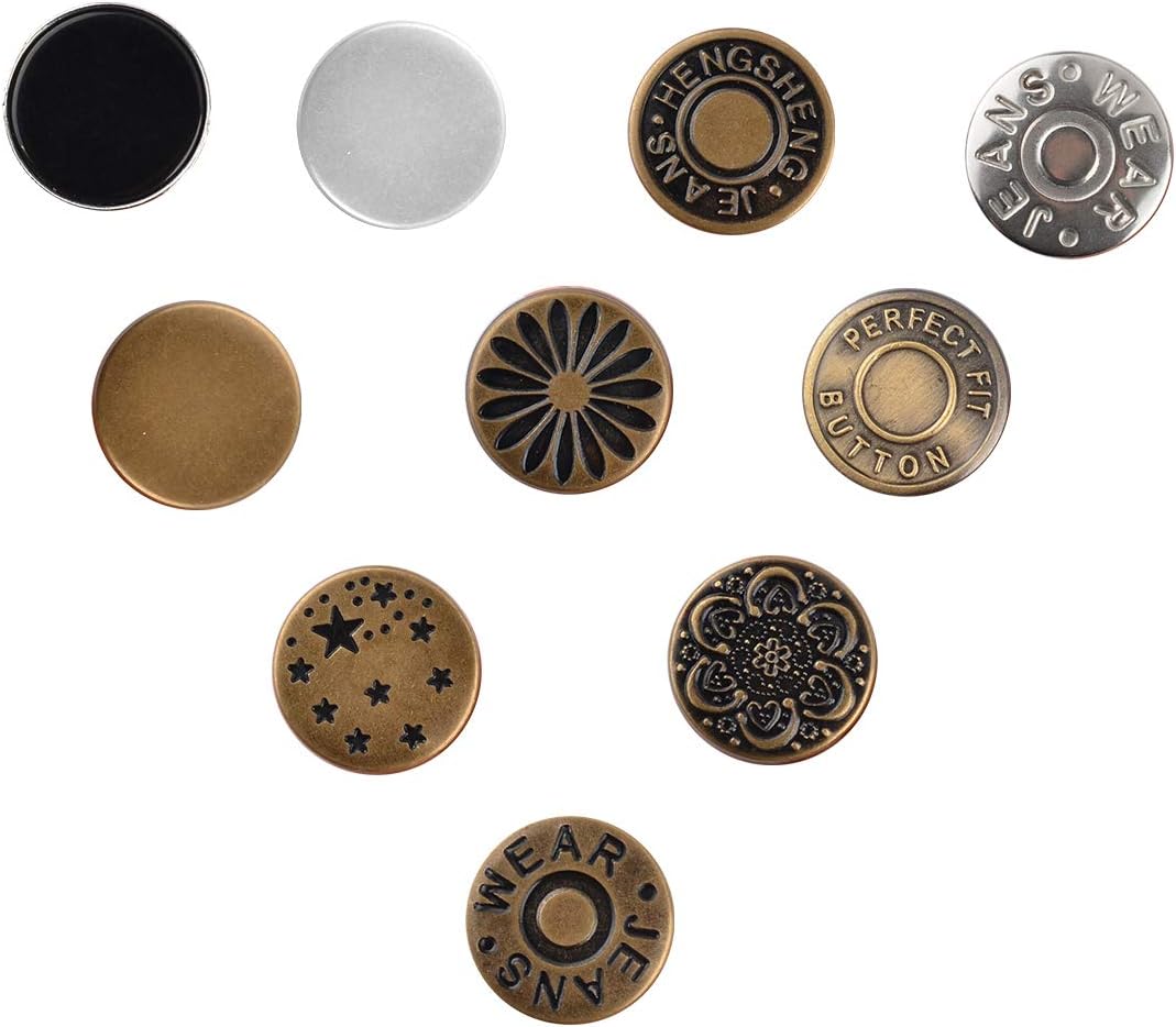 cm 10 Pcs No Sewing Perfect Fit Instant Button Metal Adds Or Reduces an ...