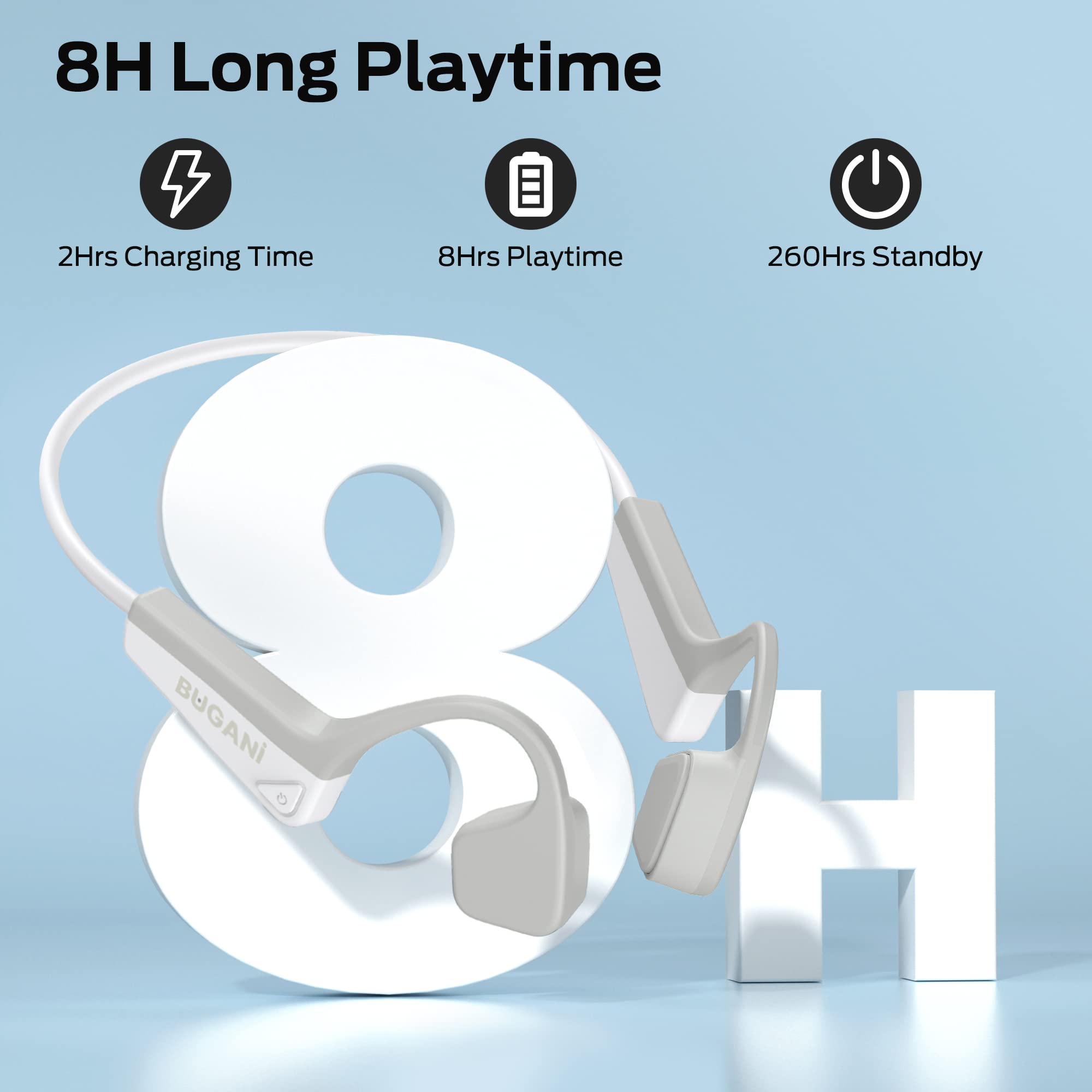 Snapklik.com : BUGANI Bone Conduction Headphones, Open Ear Headphones