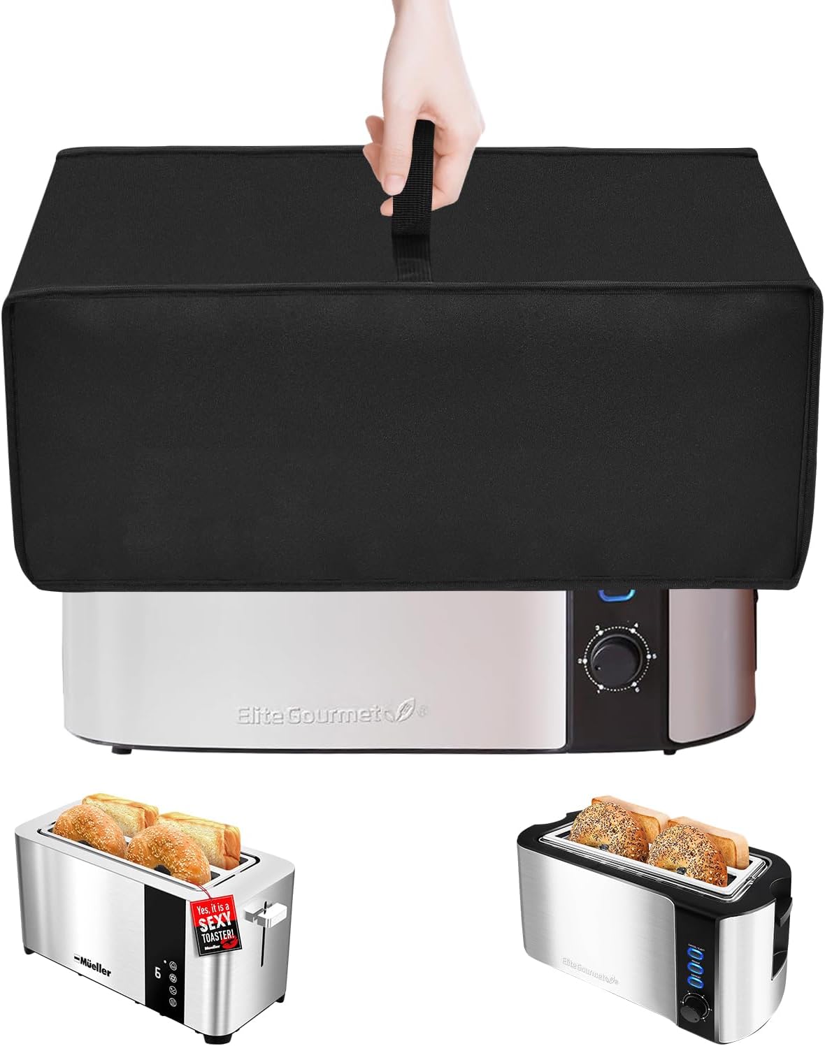 Amazon.com: VOSDANS 4 Slice Toaster Cover with Removable Bottom 2-in-1 ...