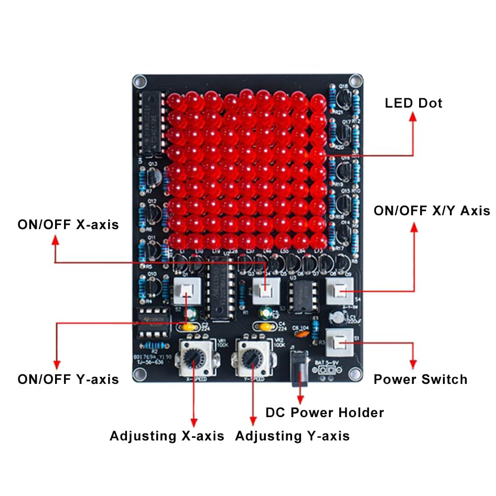 Snapklik.com : LED Chaser Kit Soldering Practice Kit PCB Board Red ...