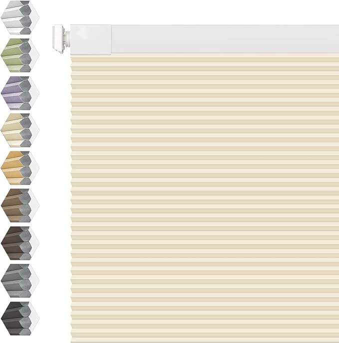 Amazon.com: No Drill Cordless Cellular Blinds for Indoor Windows ...