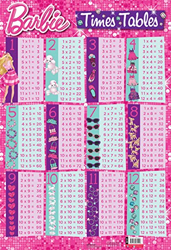 Amazon | Barbie Wall Chart Times Tables: Practise Your Times Tables ...