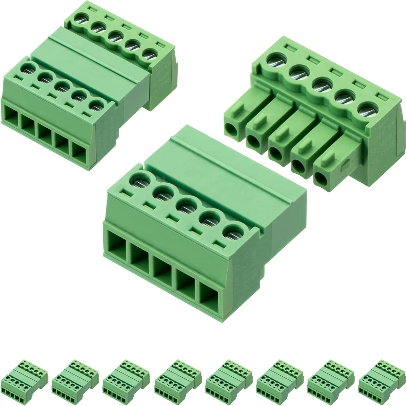 Snapklik.com : JANDECCN 10Pcs 5 Pin 3.81mm Pitch DIY PCB Mount Screw ...
