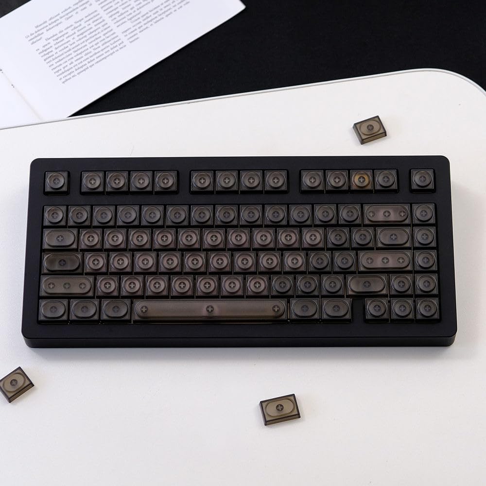 Amazon.com: Pusakoa Block Toy Retro Low Profile Keycaps, Black PC ...