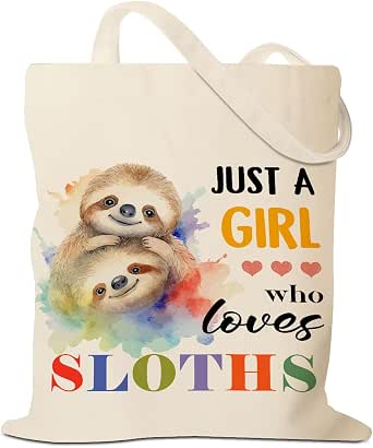 Amazon.com: Ggjgrpx Aesthetic Canvas Tote for Sloth Lovers, Sloth Gifts ...