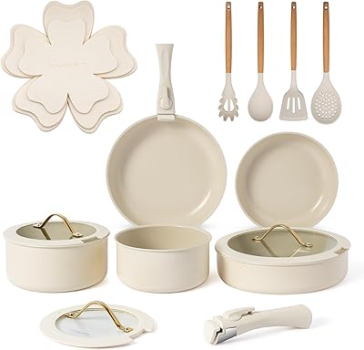 Amazon.com: Chef Power Ceramic Nonstick Pots and Pans Set 19 Piece with ...