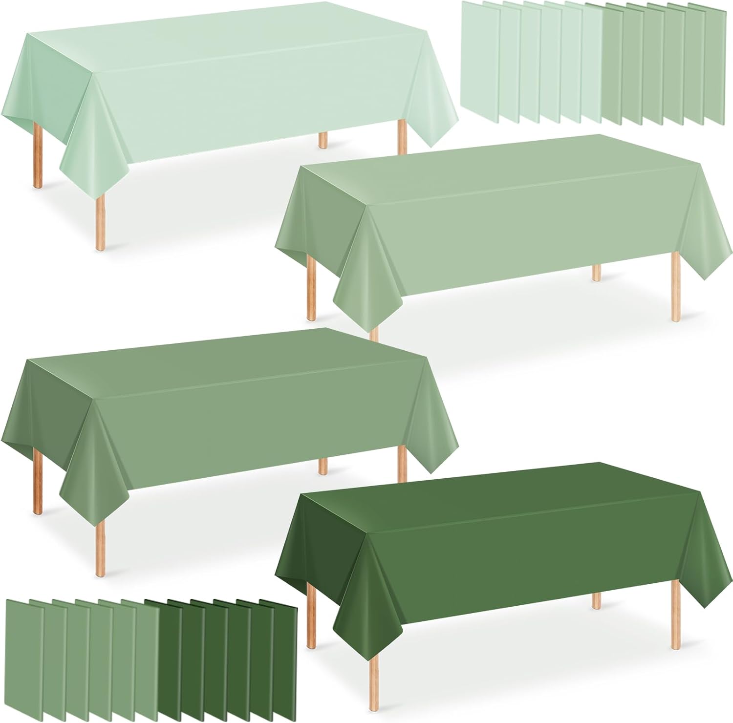 Amazon.com: Hallswl 24Pcs 54×108 Inch Sage Green Tablecloth 4 Green ...