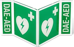 Cartello plexiglass per defibrillatore 26,5 x15 cm DAE AED : Amazon.it ...