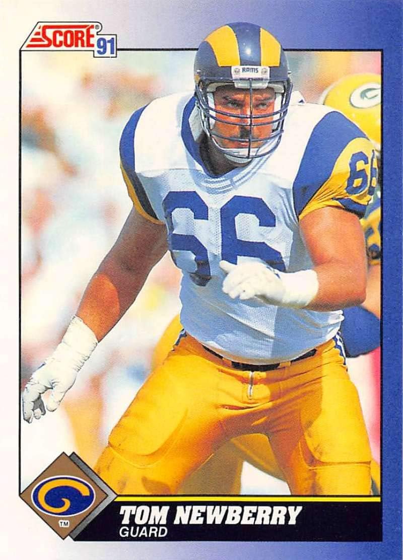 Amazon.com: 1991 Score Football #66 Tom Newberry Los Angeles Rams ...