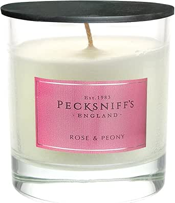 Amazon.com: Pecksniffs White Scented Candle - Rose & Peony Fragrance ...
