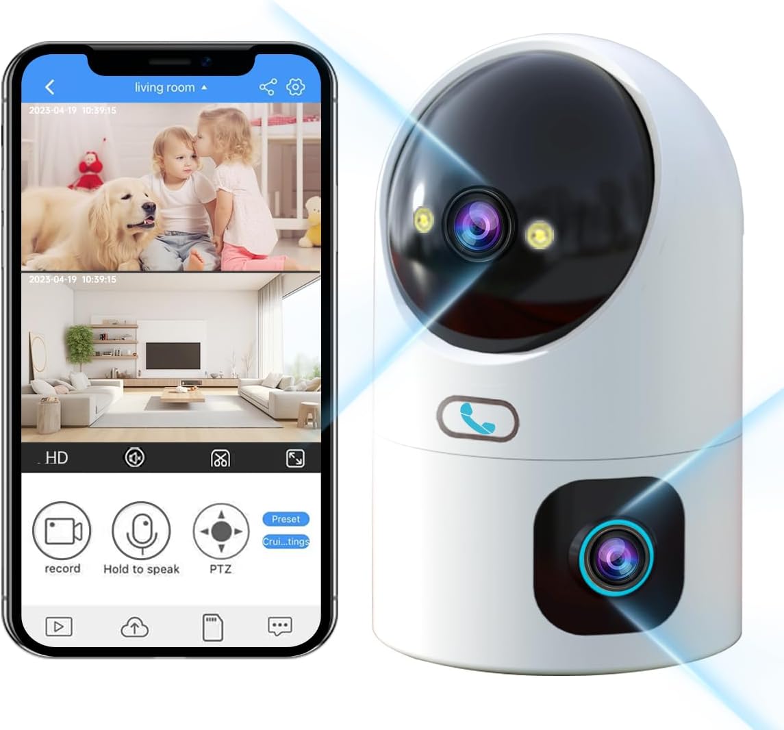 Amazon.com: JOOAN Dual Lens 5G Security Camera, 2K+2K Wireless WiFi ...