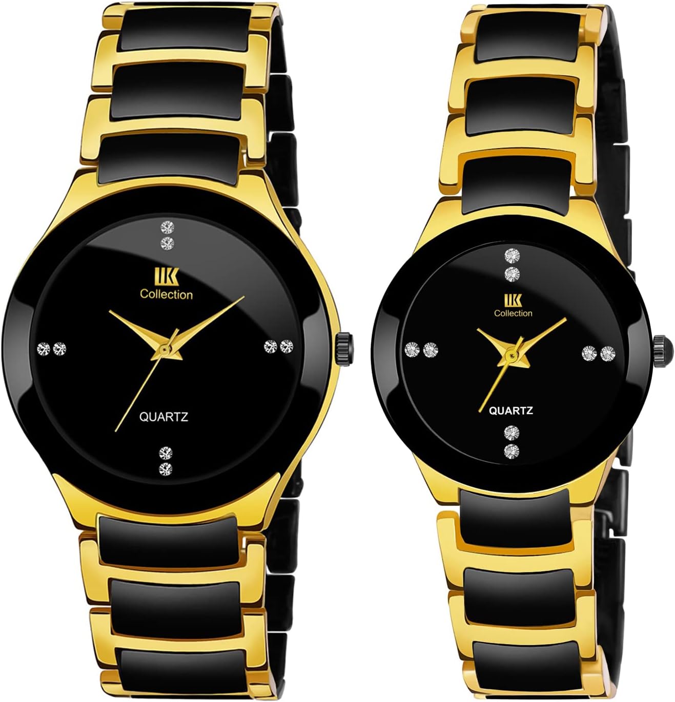 Buy IIK COLLECTION Combo Watches for Men & Women Round Studded Formal ...