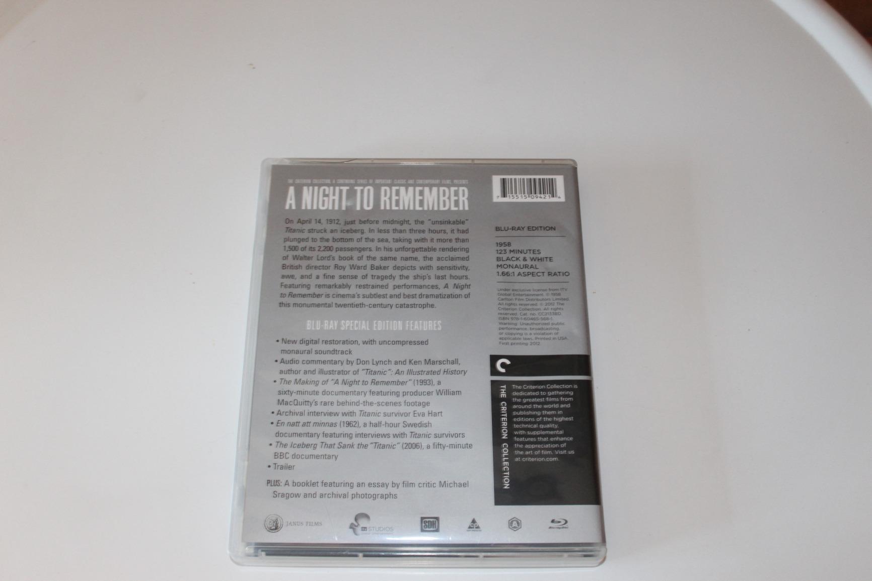 Amazon.com: A Night to Remember (The Criterion Collection) : Kenneth ...