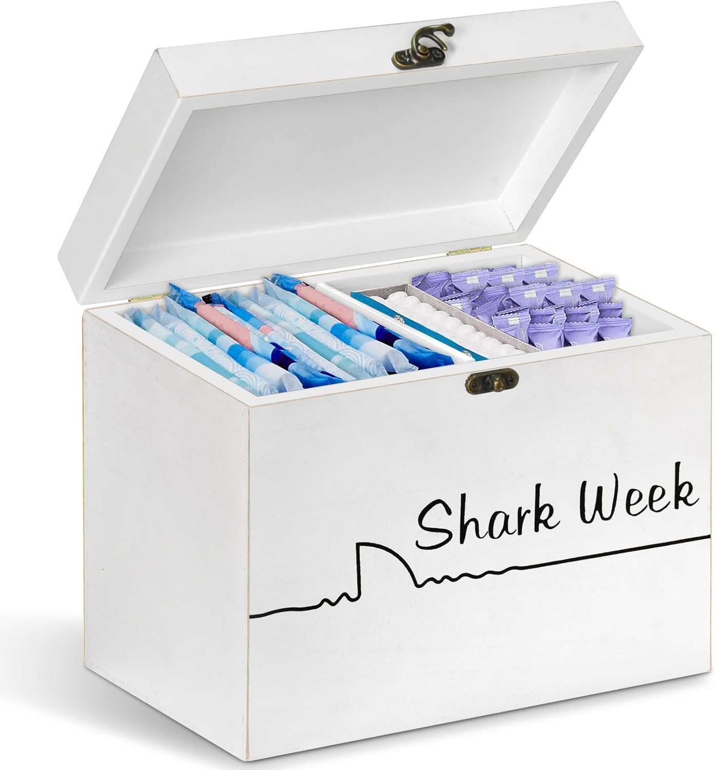 Amazon.com: ANRXNCY Rustic Wooden Tampon Holder, Countertop Bathroom ...