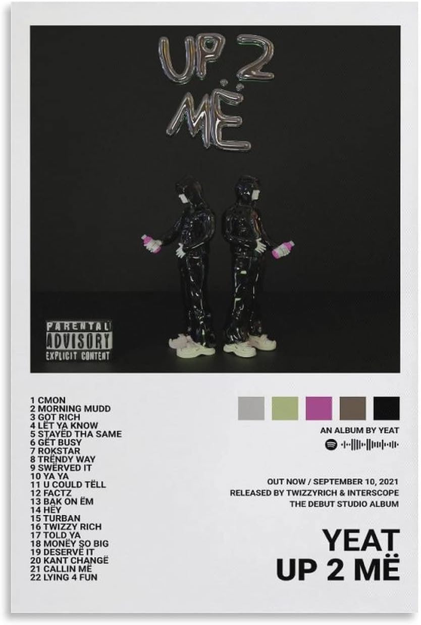 Amazon.com: XINYIN Yeat Poster Up 2 Më Album Cover HD Canvas Prints ...