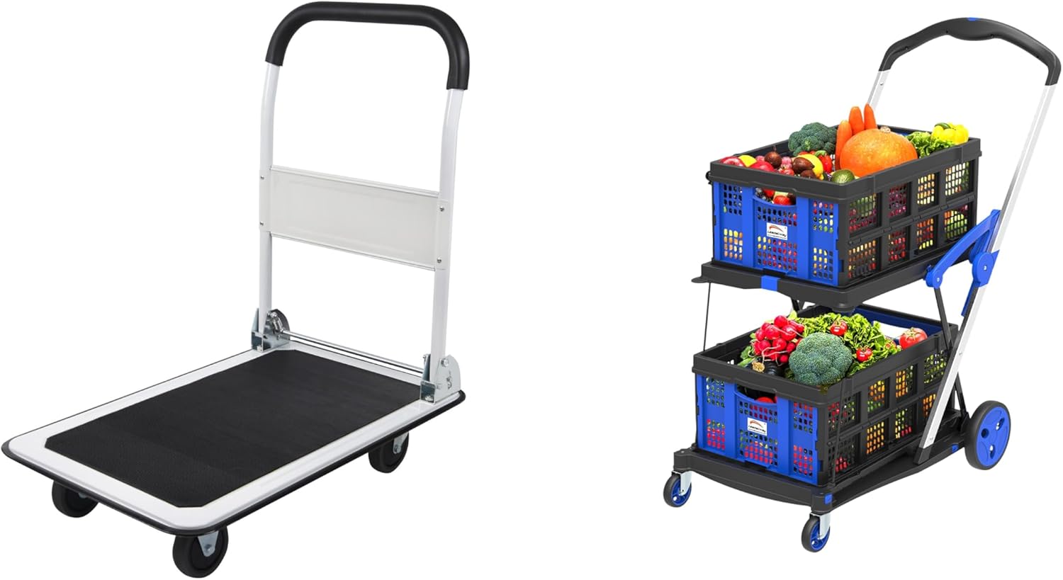 Amazon.com: LEADALLWAY Foldable Push Cart Platform Cart 330lbs Capacity ...