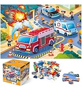 Amazon.com: Jumbo Floor Puzzle for Kids,Fire Rescue Jigsaw Large ...