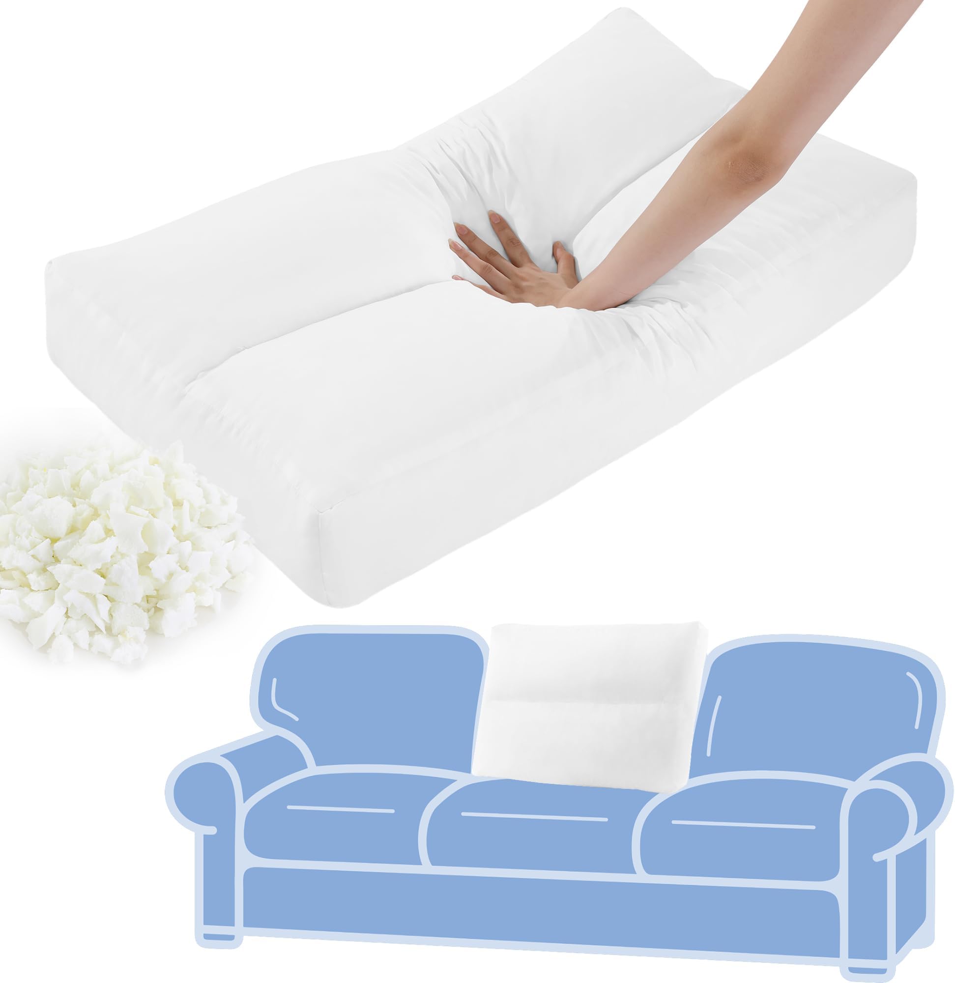 Amazon.com: YURRO Extra Thick Sofa Back Cushion Wedge Pillow for Couch ...