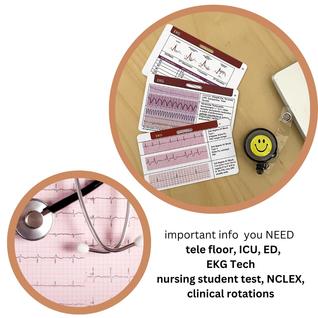 Snapklik.com : EKG Badge Card EKG Badge Buddy Nursing Reference ECG ...