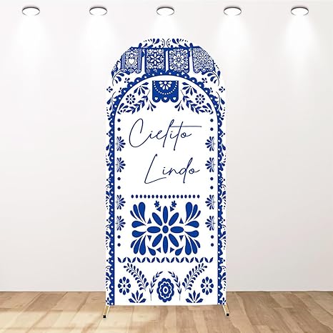 Amazon.com : AIBIIN 6.5ft Cielito Lindo Arch Backdrop Cover, Blue and ...