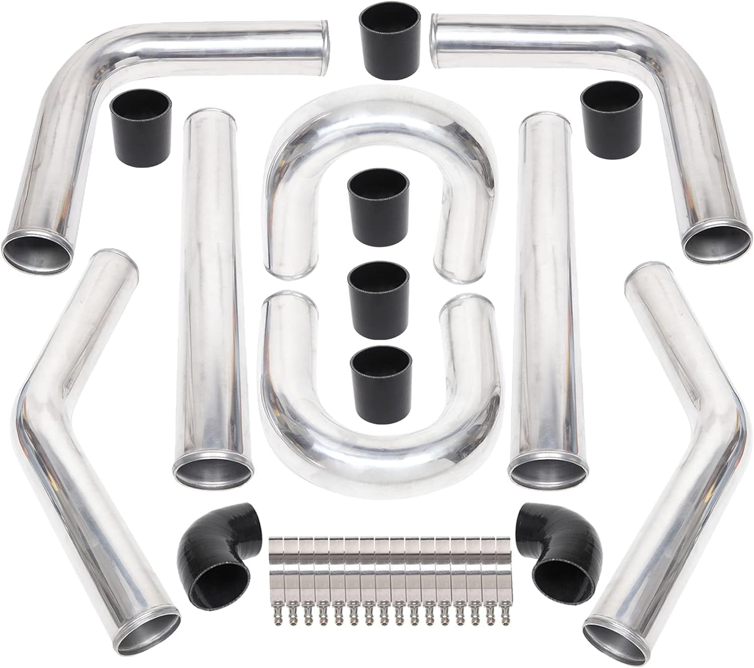 Amazon.com: 8Pcs 3 Inch Universal Aluminum Turbo Intercooler Piping kit ...