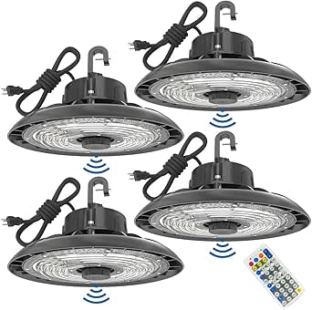 HYPERLITE 150W Smart High Bay LED Shop Lights 4pack, 140LM/W 5000K LED ...