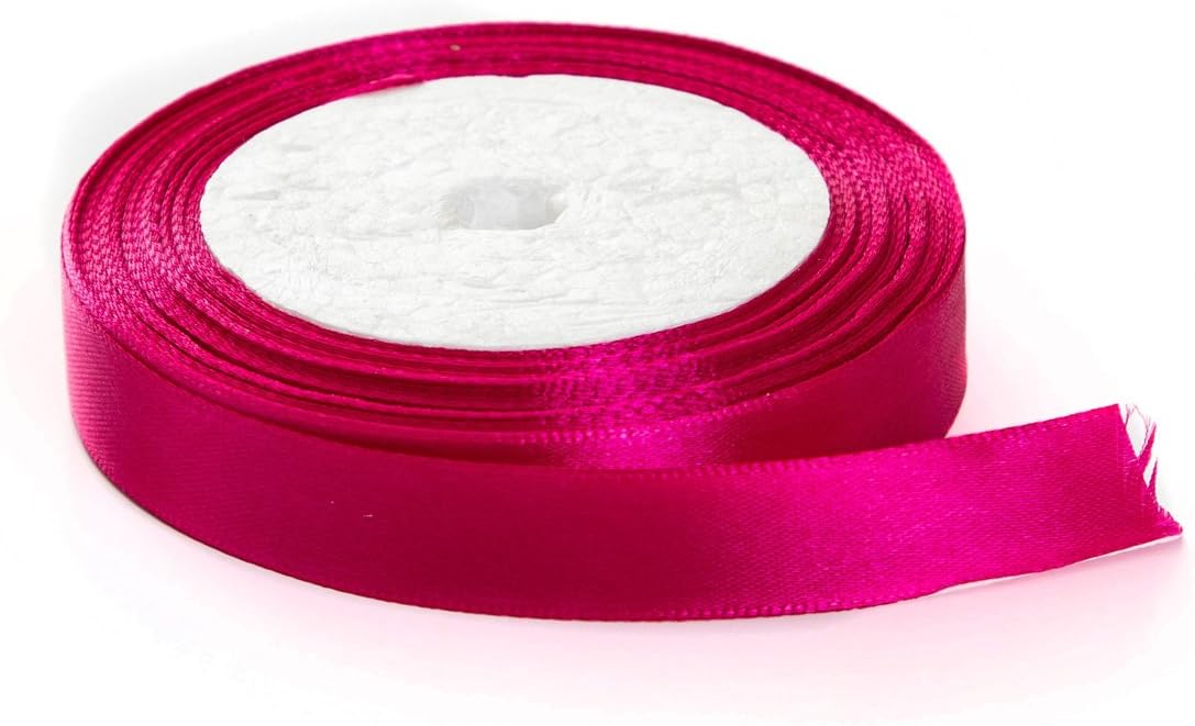 Amazon.com: Solid Color Satin Fabric Ribbon (Rose, 1/2" x 25 Yards)