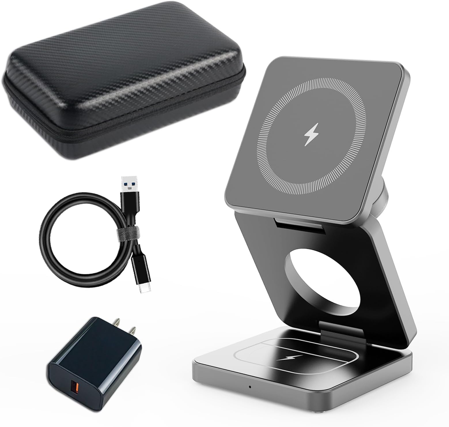 Amazon.com: Foldable Wireless Charger for iPhone Charging Station: 3 in ...