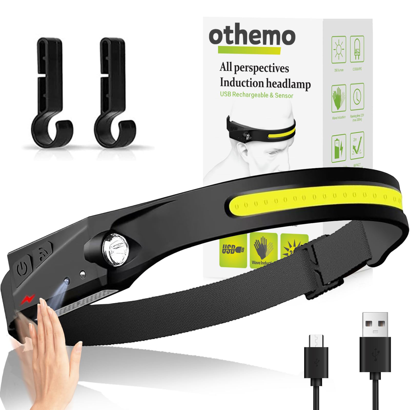 Amazon.com: Othemo230 LED Headlamp, 230° Wide Beam Head Lamp, Motion ...