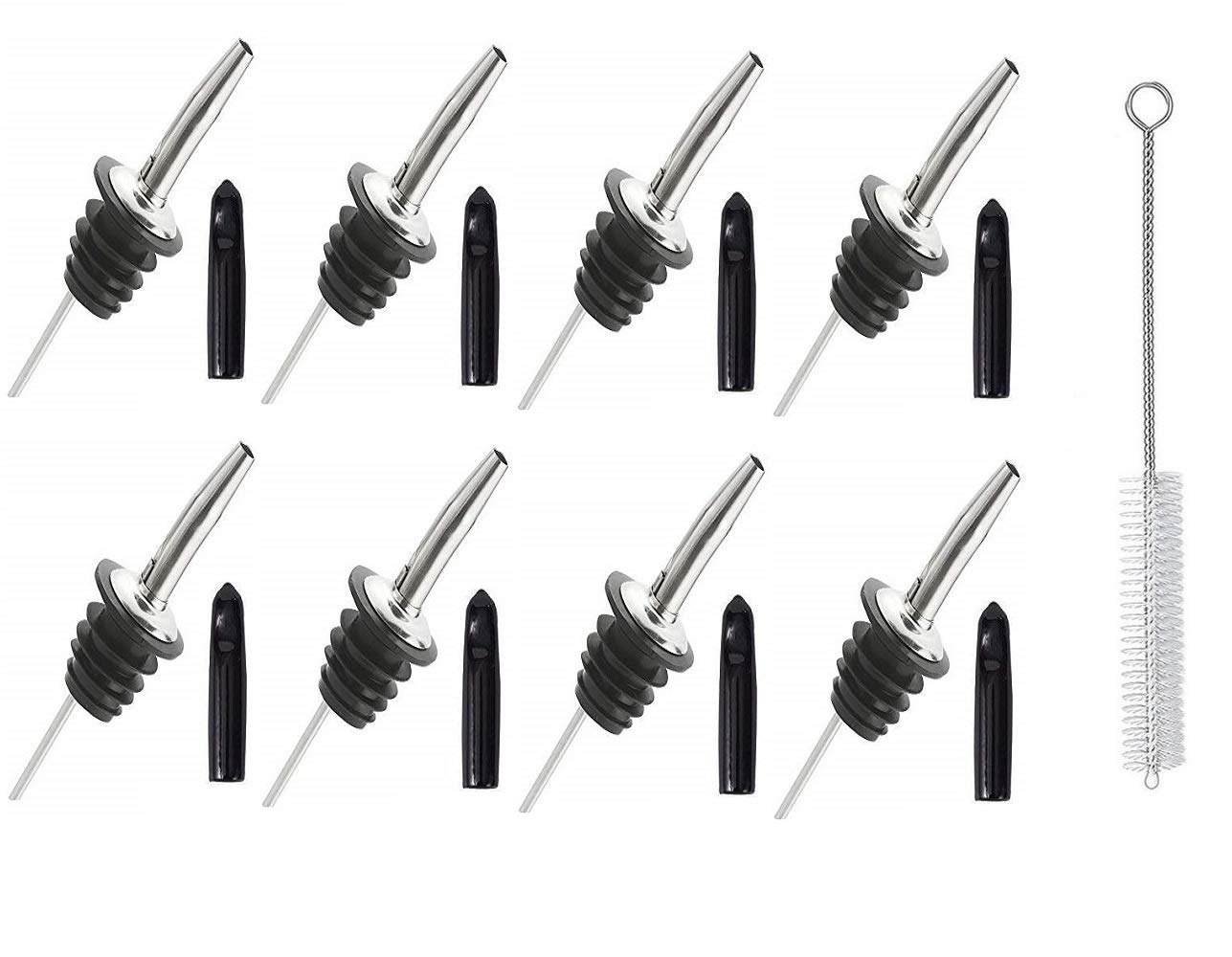 NJ Liquor Pour Stainless Steel Bottle Speed Pourers with Tapered Spout ...