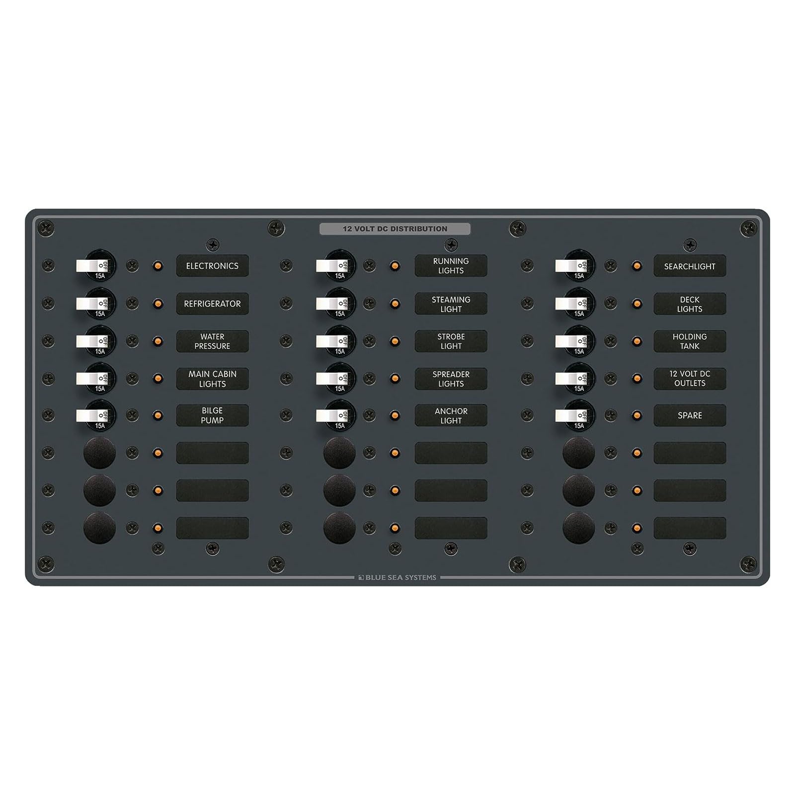 Amazon.com: Blue Sea Systems 8264 Traditional Metal DC Panel - 24 ...