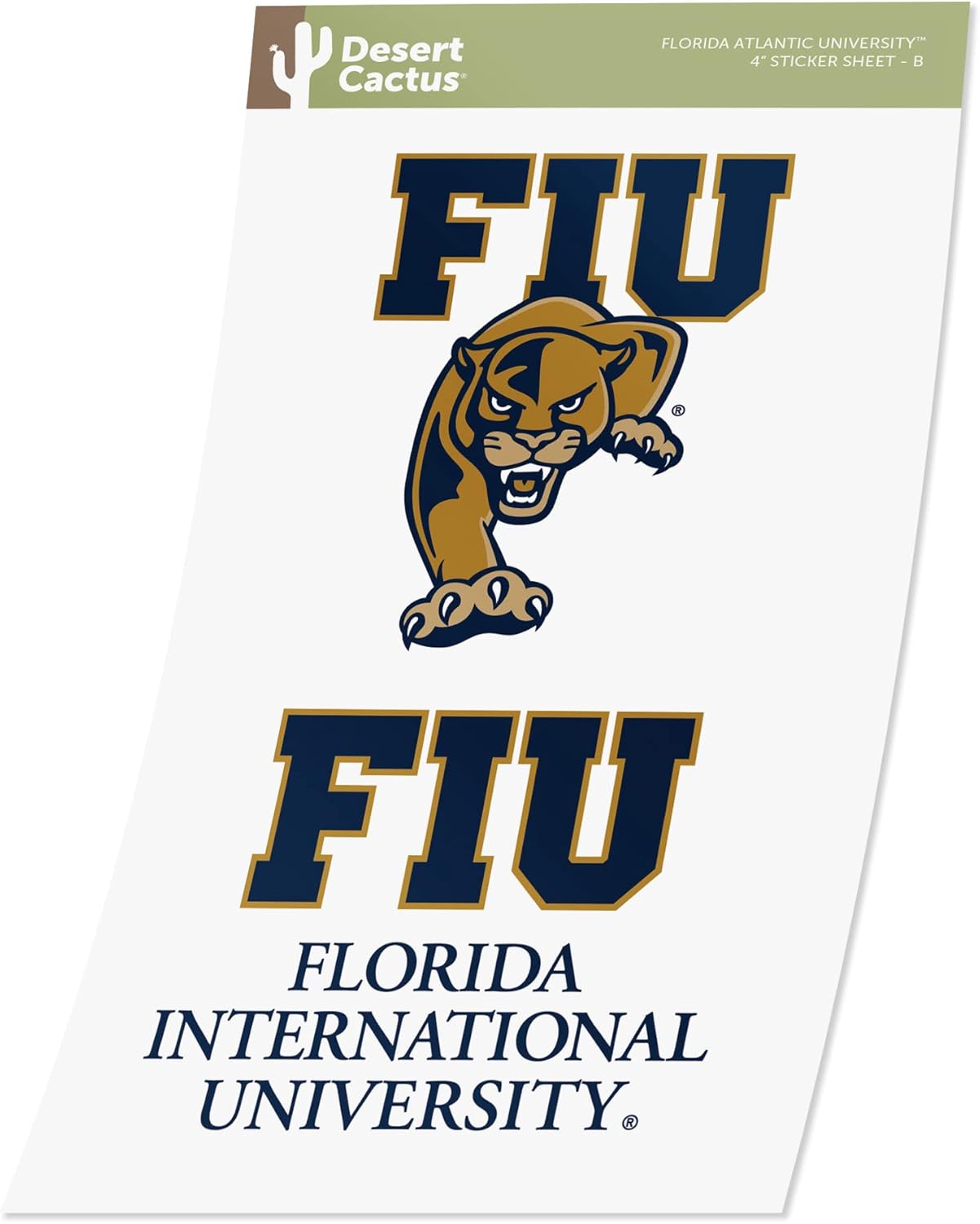 Amazon.com: Desert Cactus Florida International University Sticker Panthers FIU Vinyl Decal ...