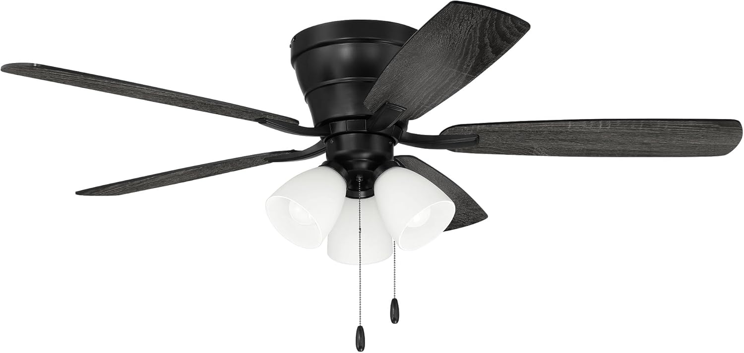 Craftmade 52-inch Wheeler Indoor Flush Mount Ceiling Fan with Light Kit ...