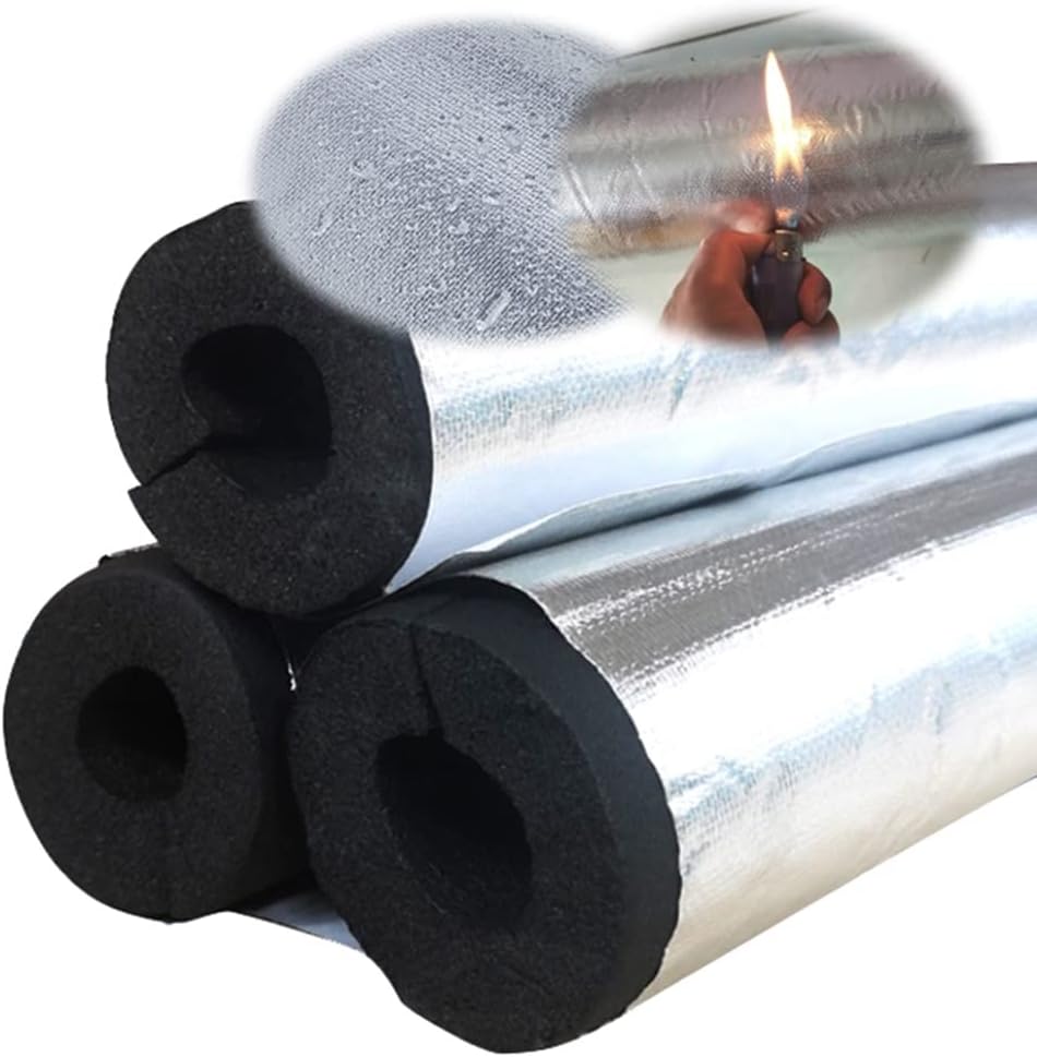 Amazon.co.jp: アルミホイル自己接着フォームパイプ断熱カバー、保温チューブ内径22mm 27mm 34mm 43mm 48mm 60mm 76mm 89mm 108mm 120mm ...