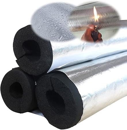 Amazon.co.jp: アルミホイル自己接着フォームパイプ断熱カバー、保温チューブ内径22mm 27mm 34mm 43mm 48mm 60mm 76mm 89mm 108mm 120mm ...