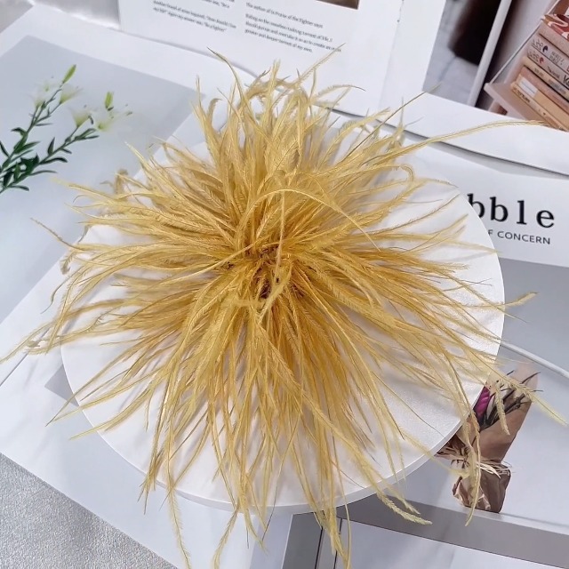 Watch Elegant Extra Large Feather Flower Brooch Pin for Women Men on ...