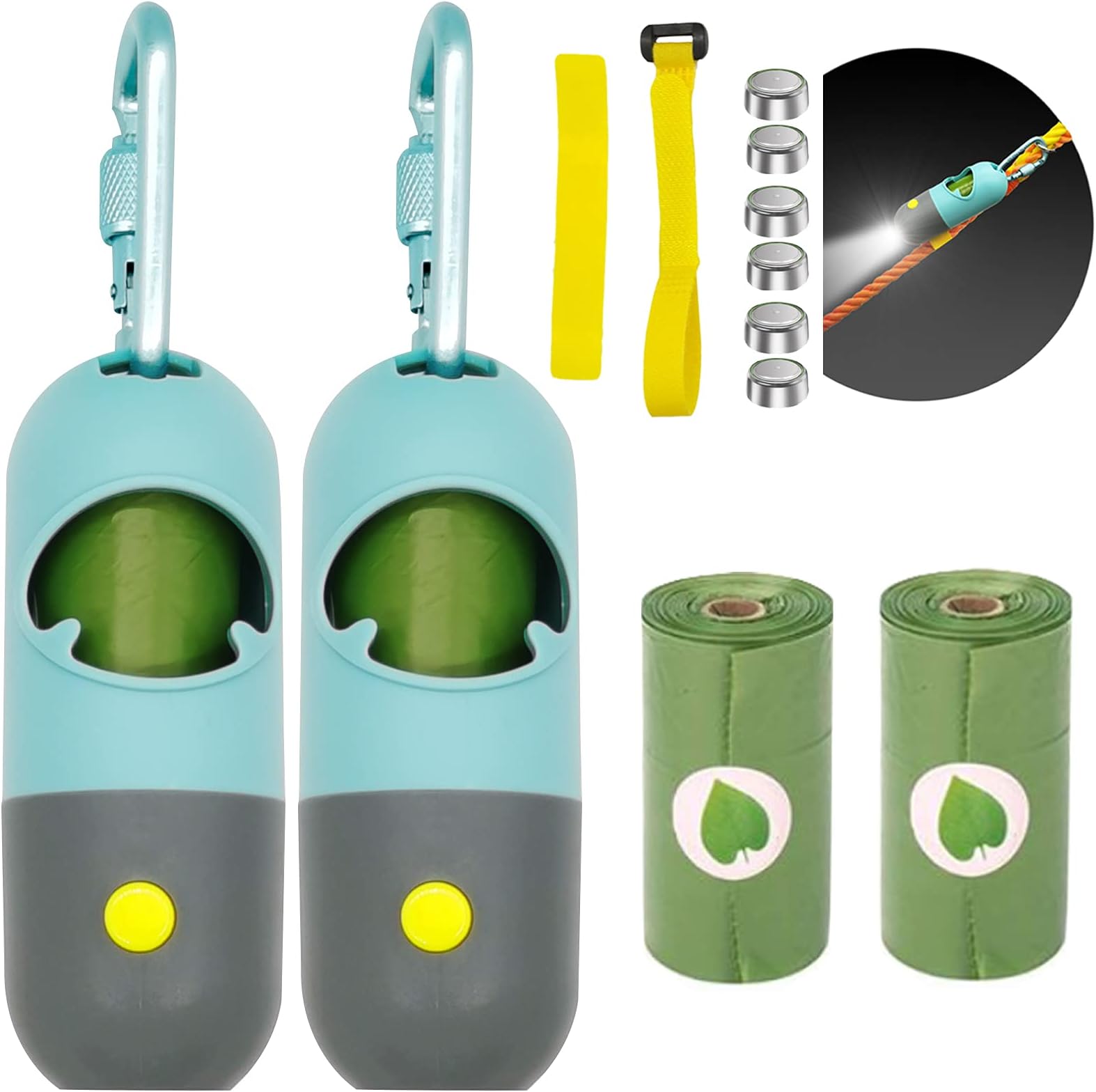 Amazon.com: 2 PACK Dog Poop Bags Dispenser with LED Flashlight Pet ...