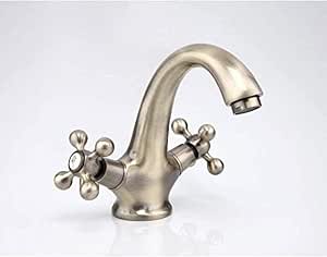 Kitchen Taps Retro Style Antique Bathroom Faucet Brushed Bronze Sink ...