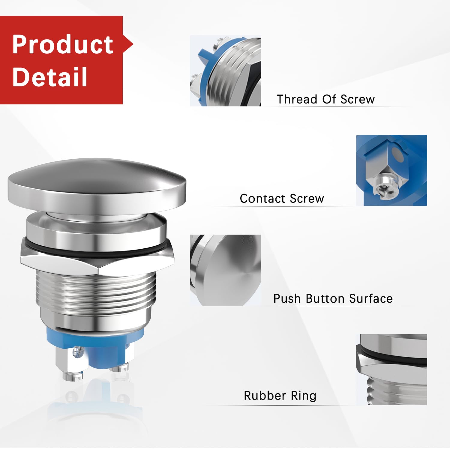 Snapklik.com : APIELE 19MM Momentary Push Button Switch Mushroom Head ...